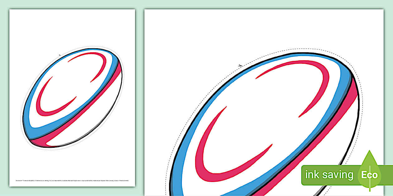 Rugby Ball Display Cut-Out (teacher made) - Twinkl