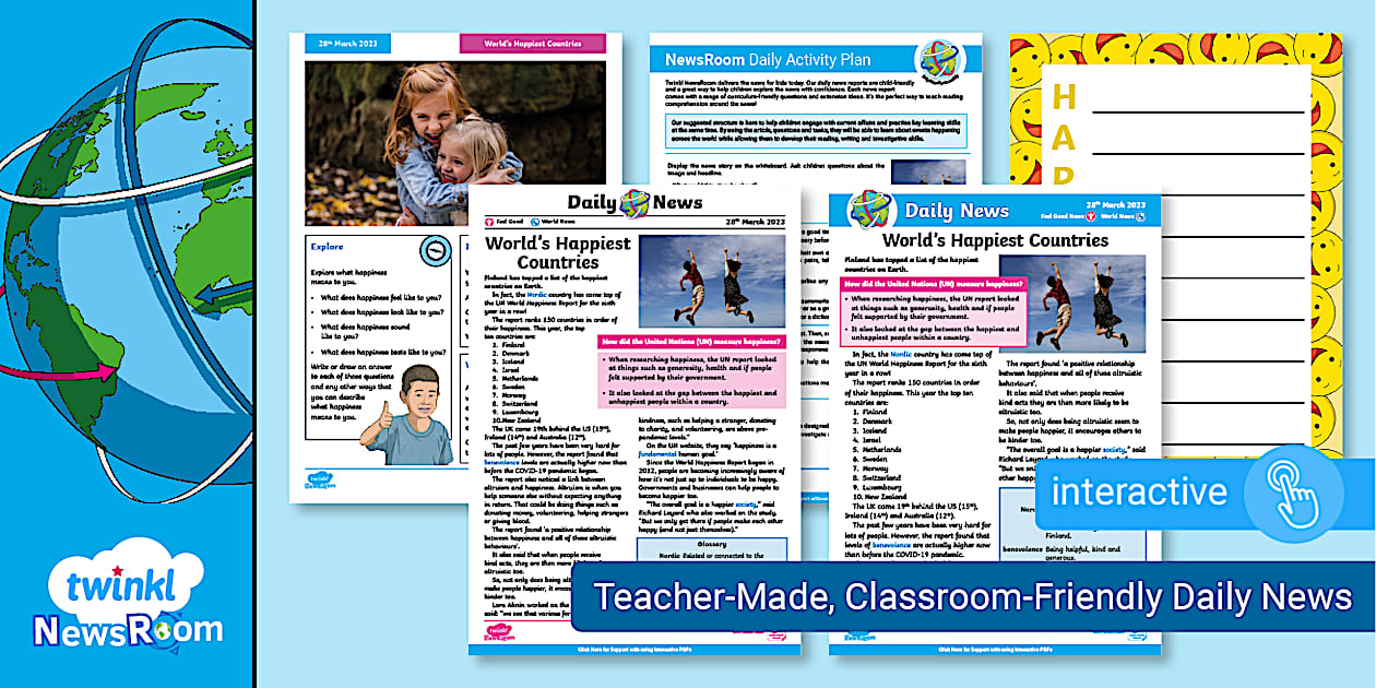 World’s Happiest Countries | Twinkl NewsRoom - Twinkl