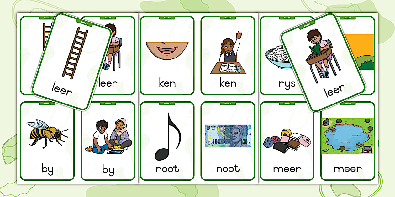 Graad 3 Klanke: Homonieme Flitskaarte - Twinkl