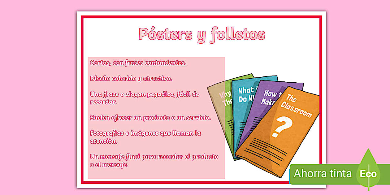 Póster: Características de los pósters y los folletos