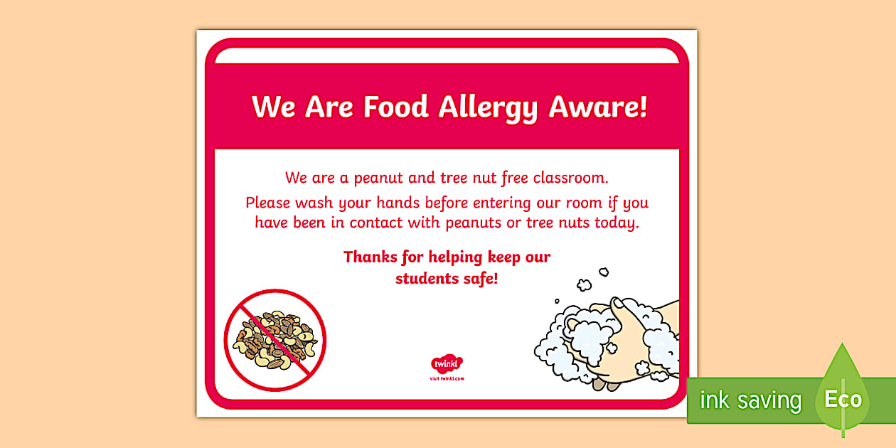 Editable Food Allergy Awareness Sign - Twinkl