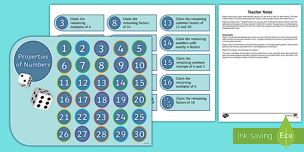 Number Properties: Collecting Numbers Game | KS3 Maths