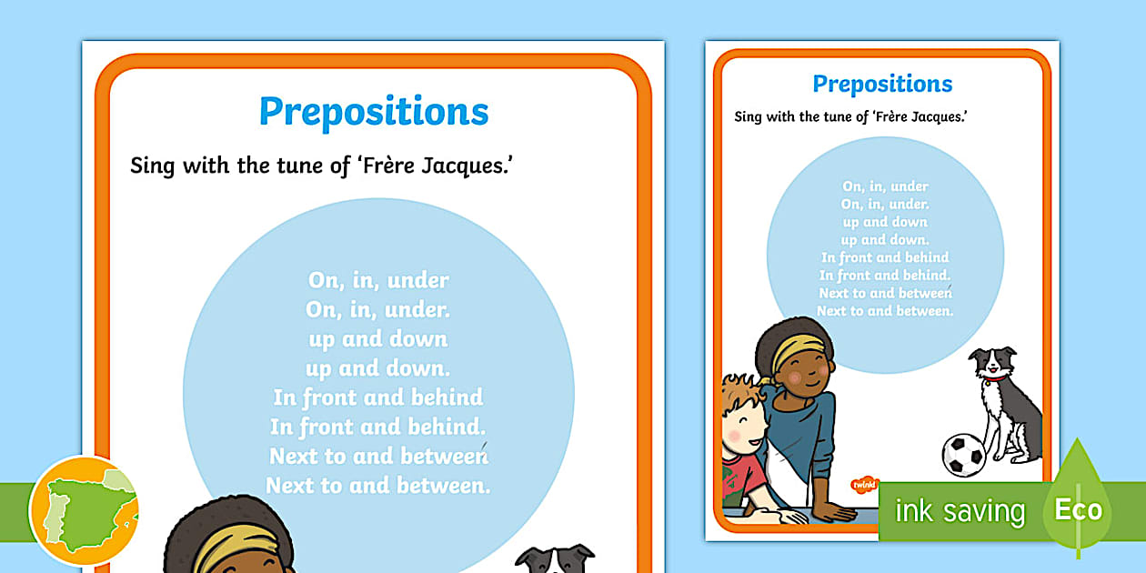 Canción infantil en inglés para bailar: Las preposiciones