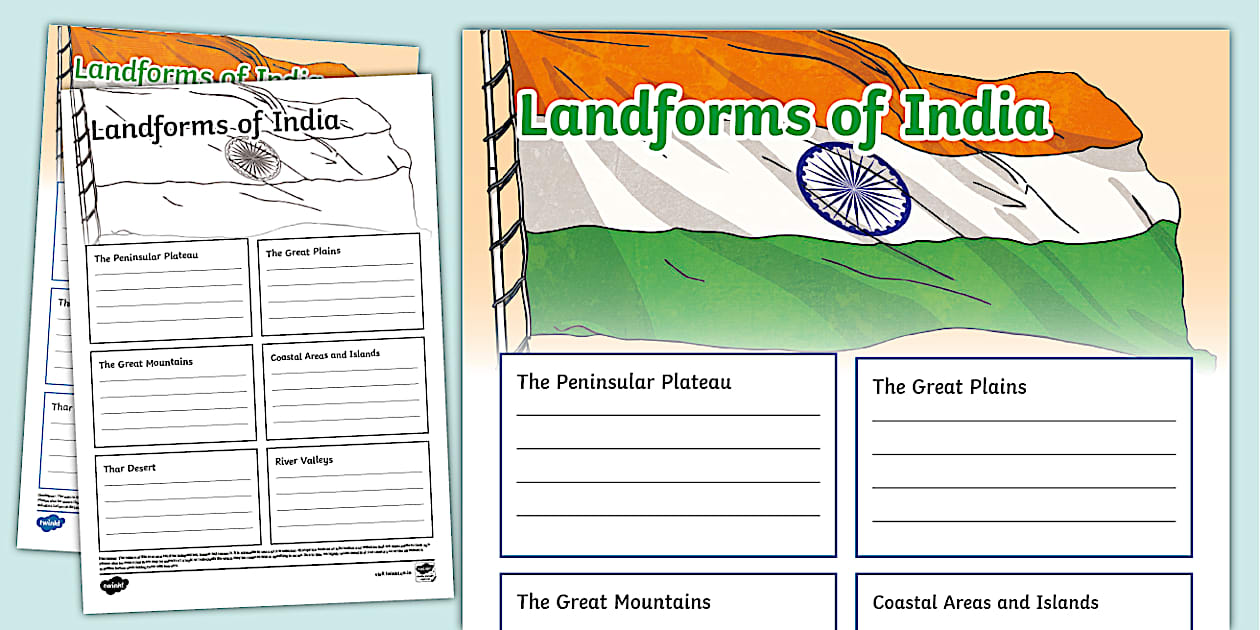 Landforms of India Fact File Template (teacher made)