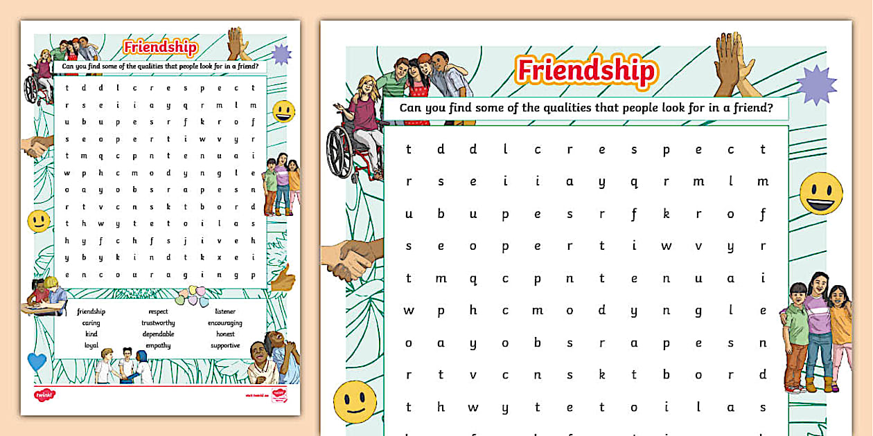 World Friendship Day - Word Search (teacher made) - Twinkl