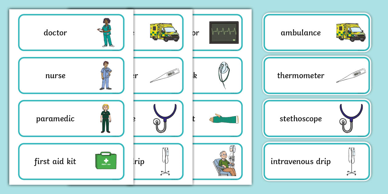 Hospital Word Cards (Teacher-Made) - Twinkl