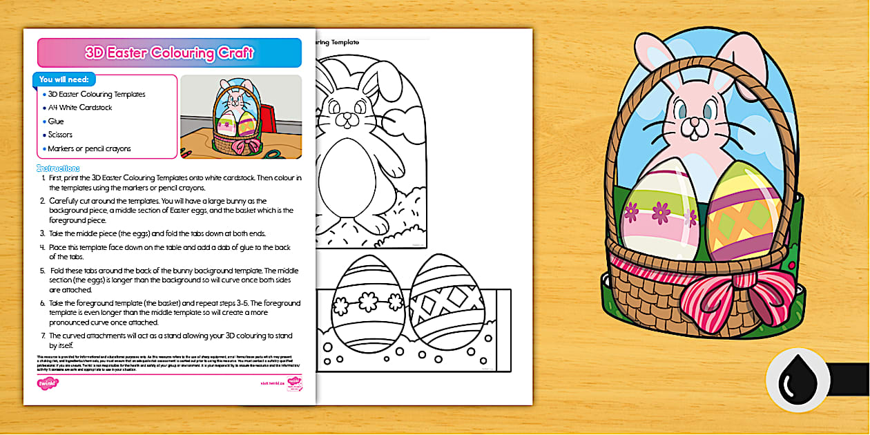 3D Easter Colouring Craft
