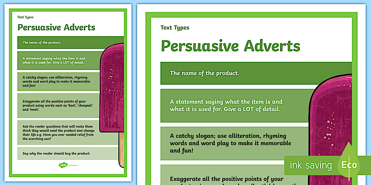 Persuasive Writing Display Poster - Adverts | Twinkl