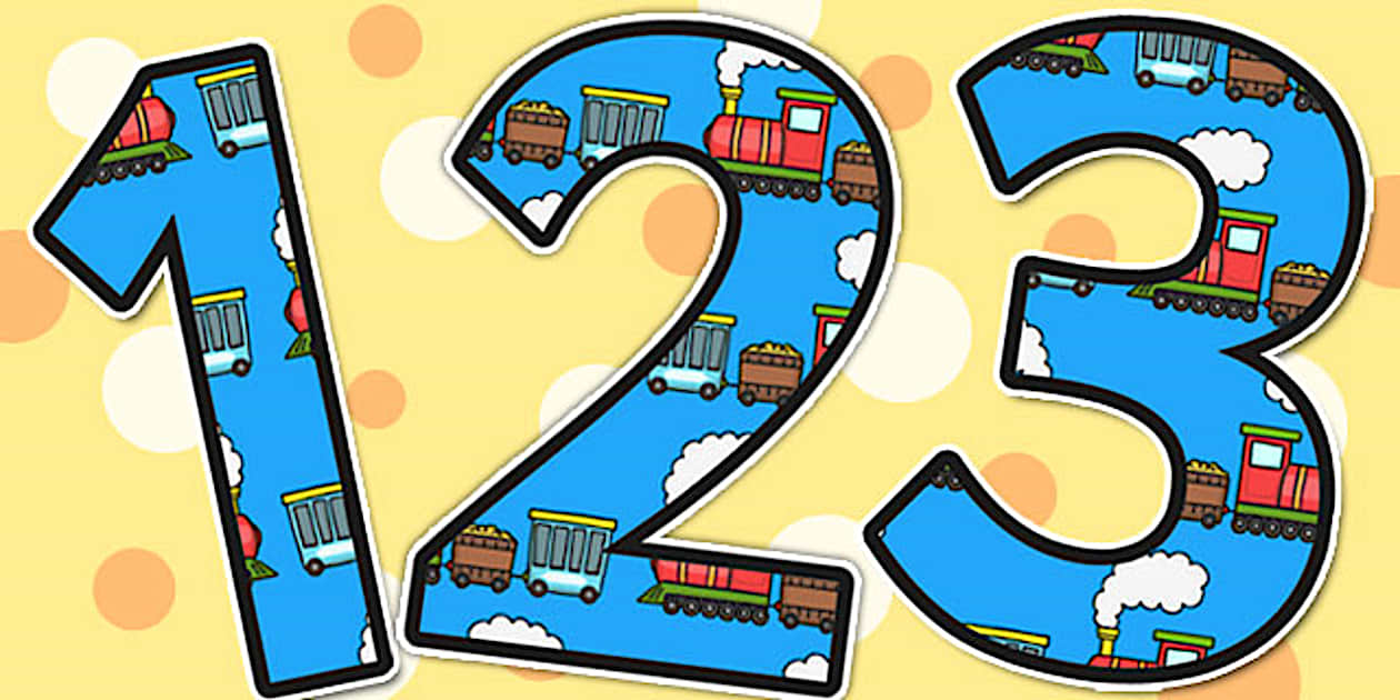 Trains Themed Display Numbers (teacher made) - Twinkl
