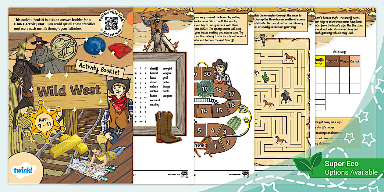 Wild West Themed Booklet Ages 9 to 11 Years (teacher made)