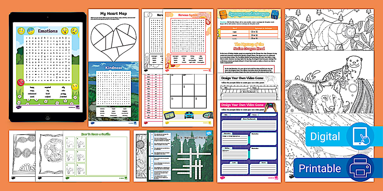 Fourth Grade No-Prep Indoor Recess Activity Pack - Twinkl