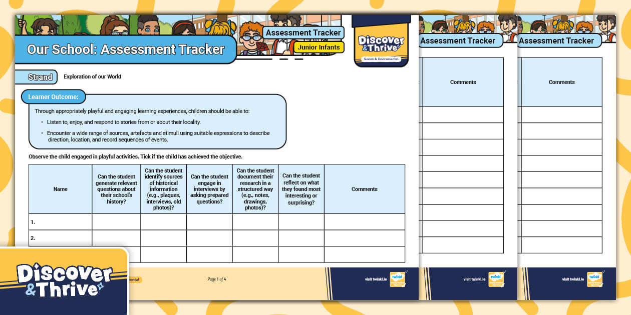 SEE (Exp. of Our World) Our School Assessment Tracker (Junior Infants)