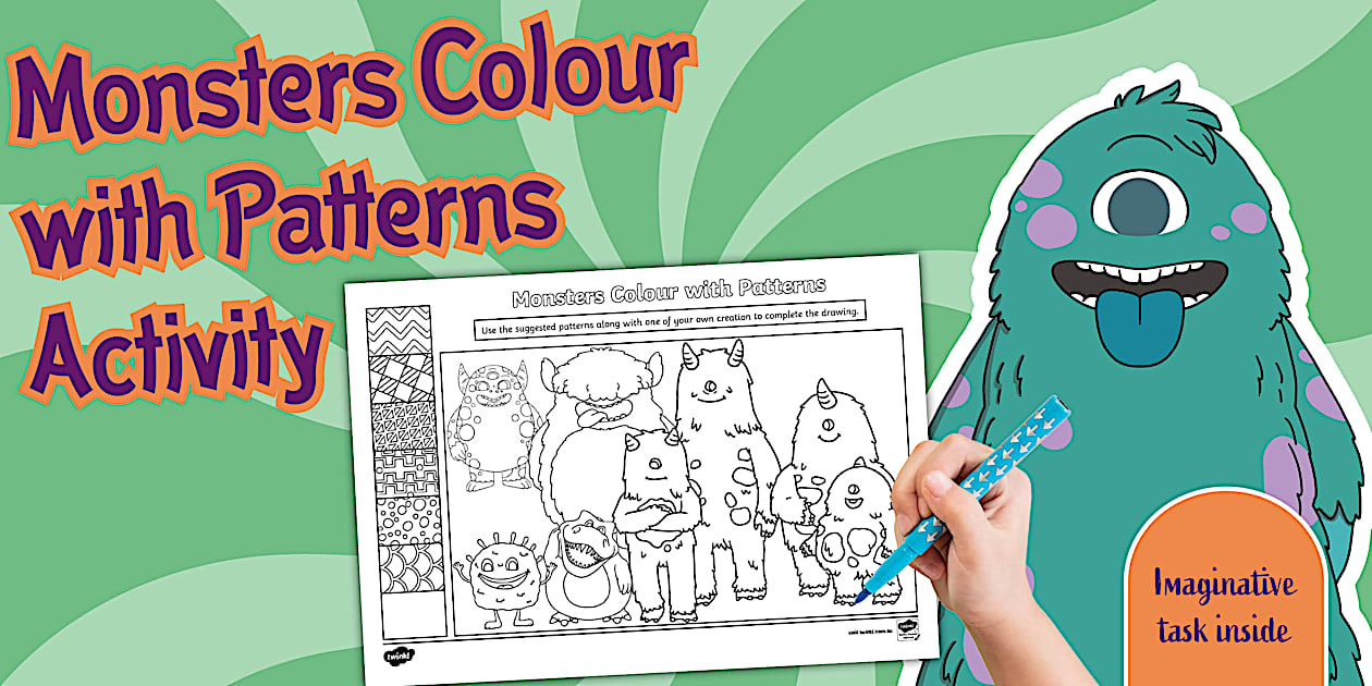 Monsters Colour with Patterns