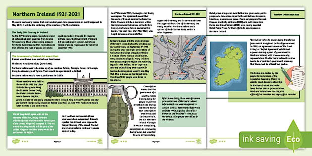 Comprehension Northern Ireland 1921-2021 Differentiated
