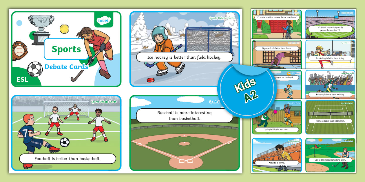 ESL Sports Debate Cards for Kids (teacher made) - Twinkl