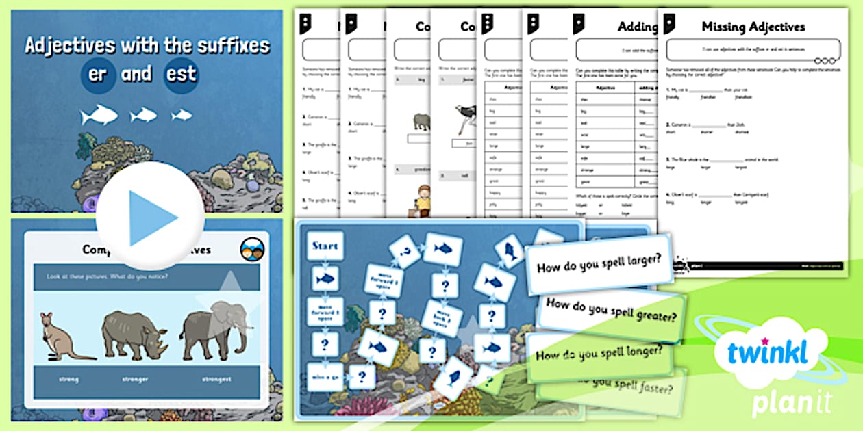 PlanIt Y2 SPaG Lesson Pack: Adjectives with -er -est