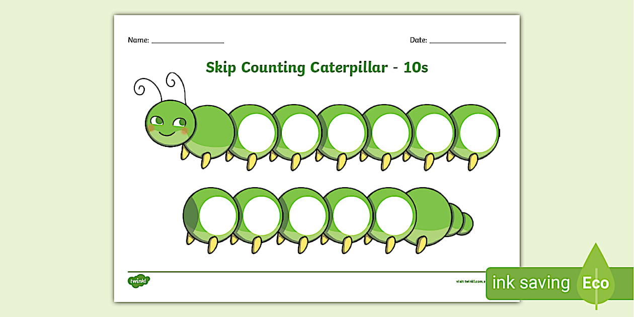 Counting in Tens Activity | Caterpillar Activity Sheet