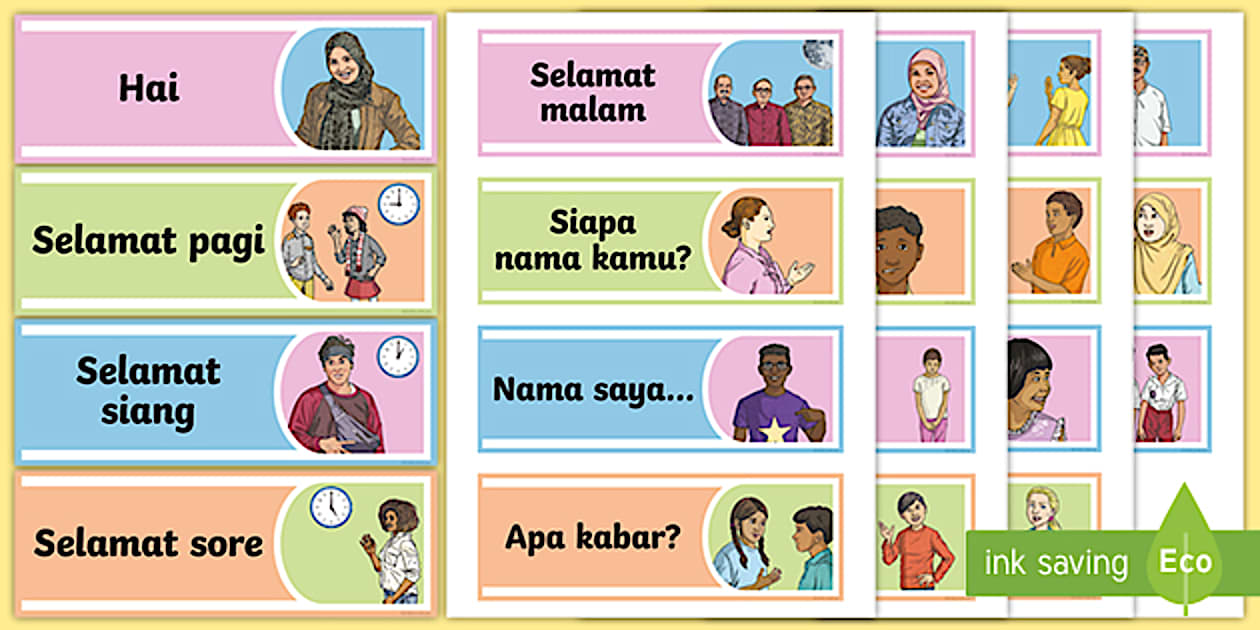 QLD Getting to Know You Word Cards Indonesian (teacher made)