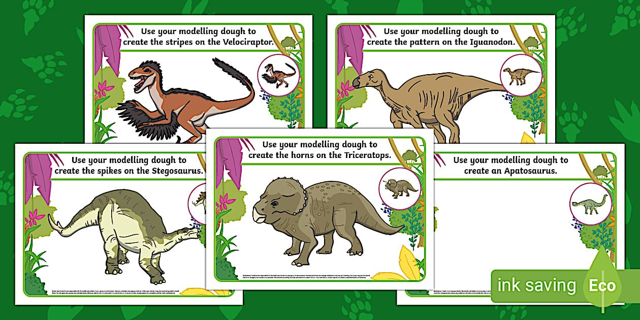 Dinosaurs Modelling Dough Mats (teacher made) - Twinkl