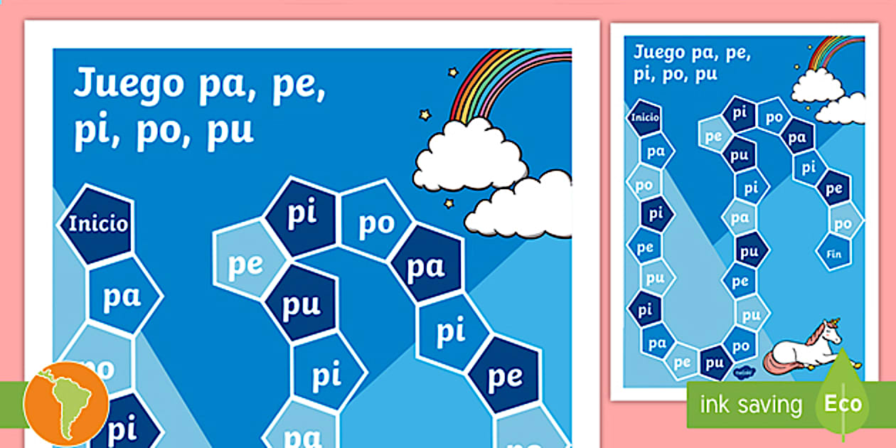 Juego de mesa: pa, pe, pi, po, pu- Guía de trabajo - Twinkl