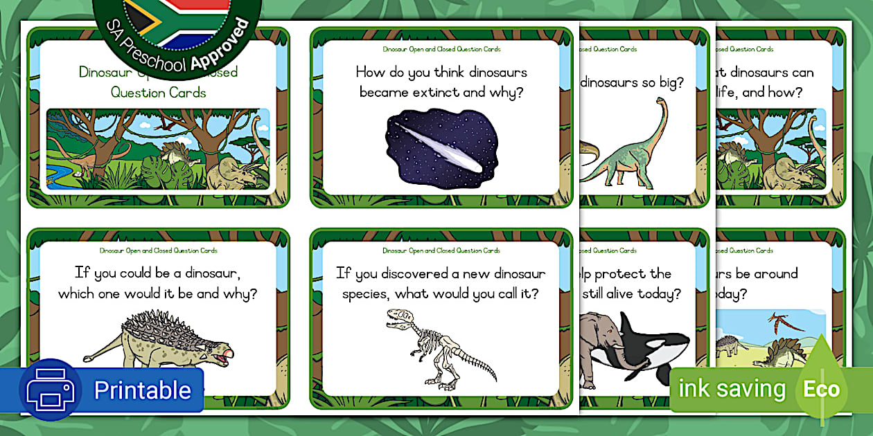 Dinosaurs Open and Closed Question Cards (Teacher-Made)