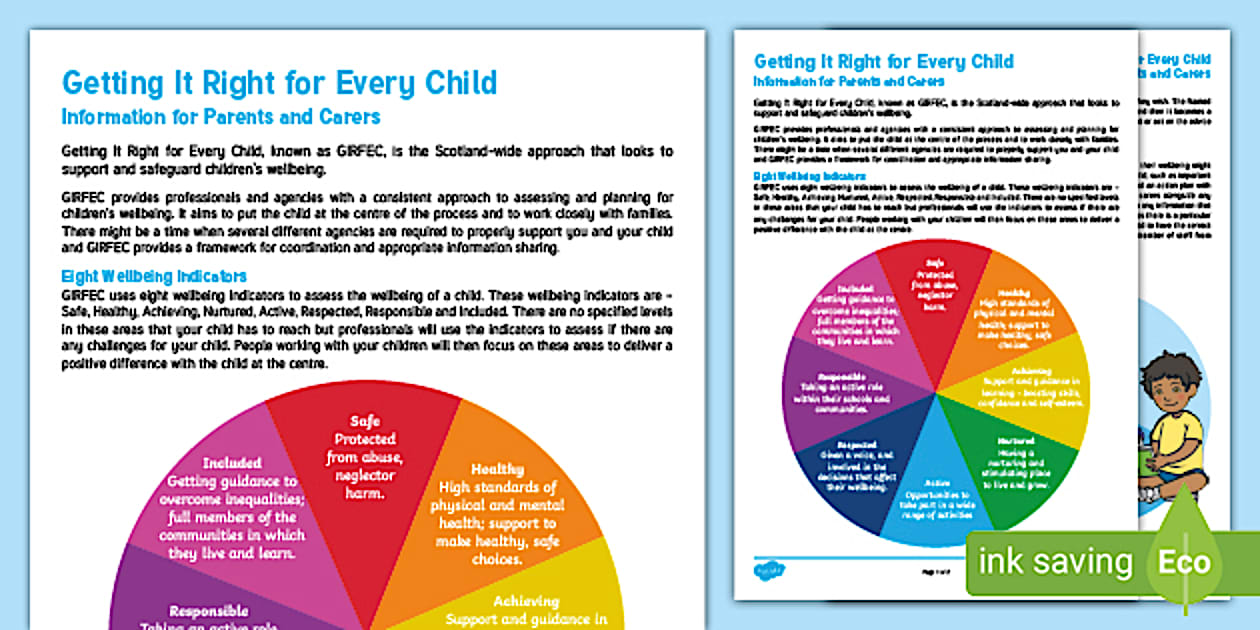 CfE A Guide to GIRFEC Parent and Carer Information Sheet