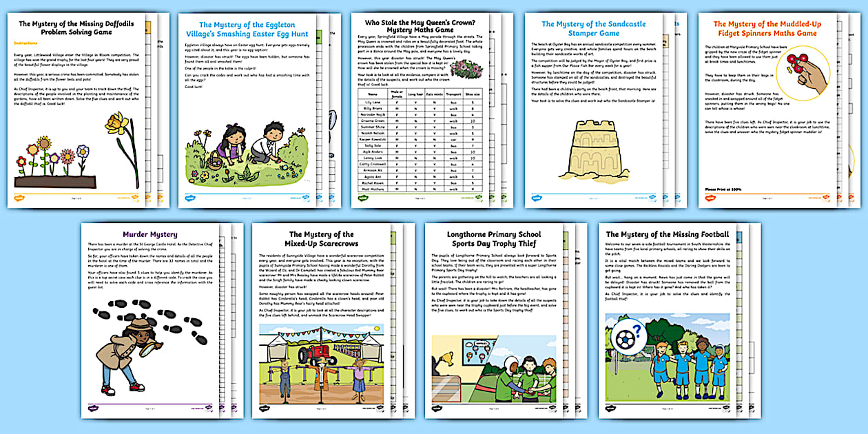 Editable KS1 Mystery Maths Games Resource Pack - Twinkl