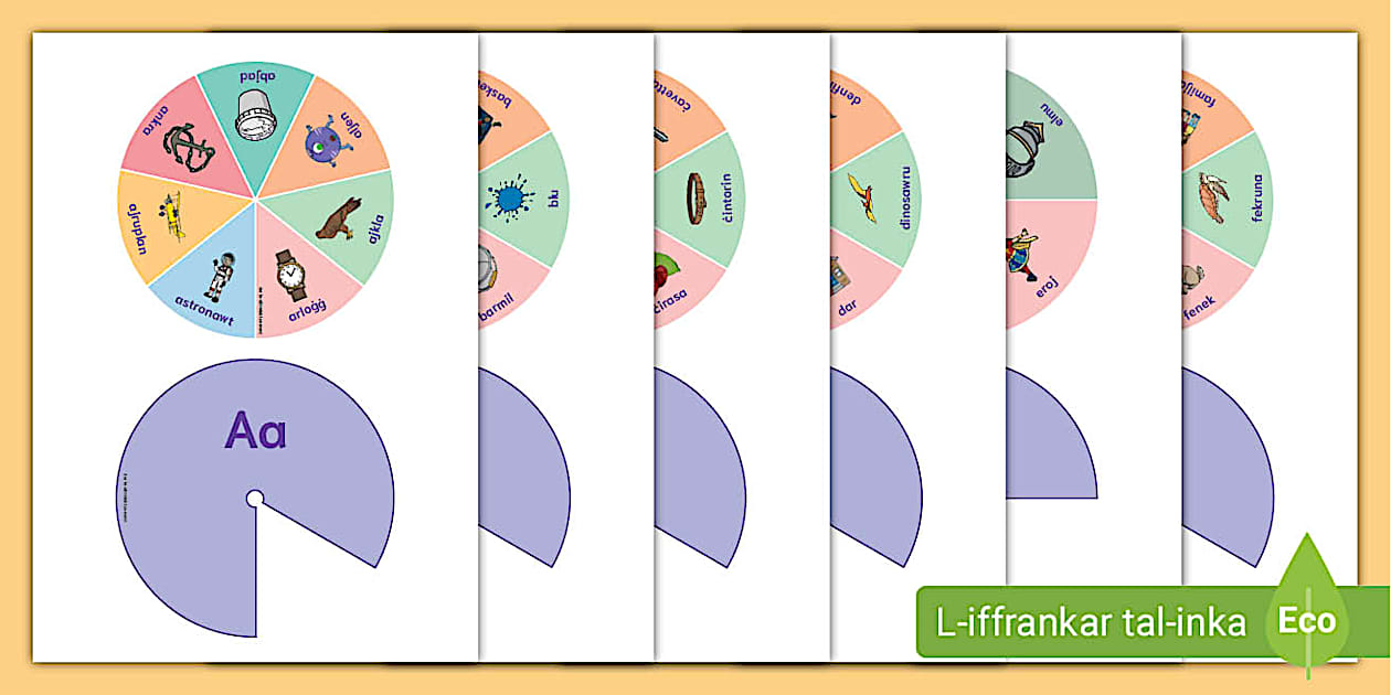Spinners tal-Alfabett (teacher made) - Twinkl