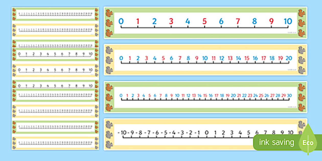 Editable Squirrel Number Line (teacher made) - Twinkl