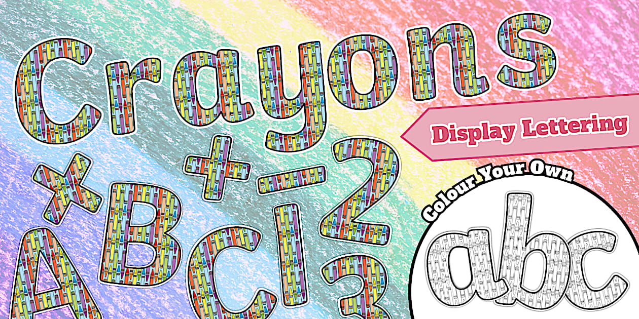 👉 Vertical Crayons Display Lettering Pack
