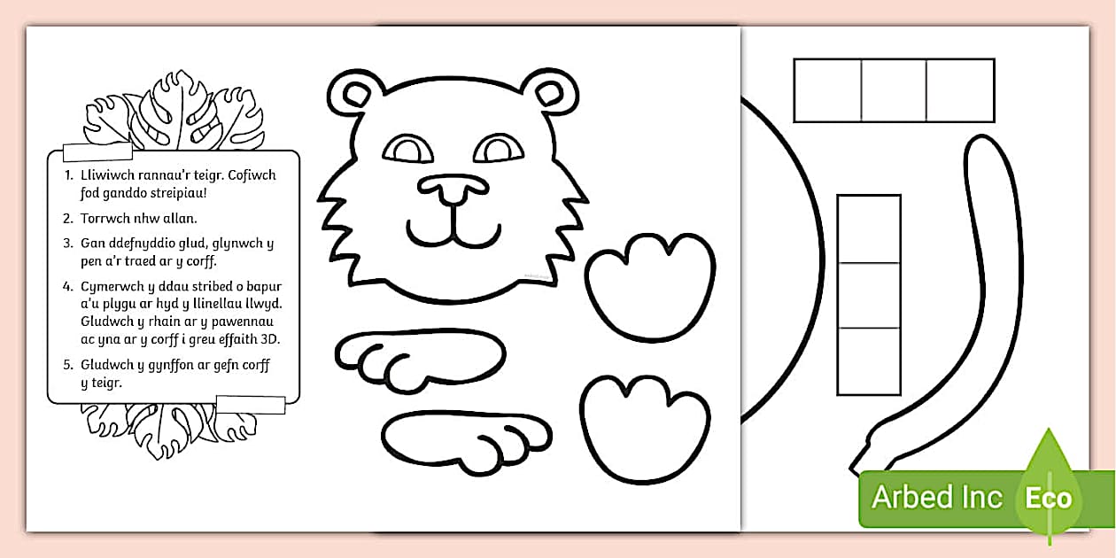 Gweithgaredd Creu Teigr Blwyddyn Newydd Tsieineaidd - Twinkl