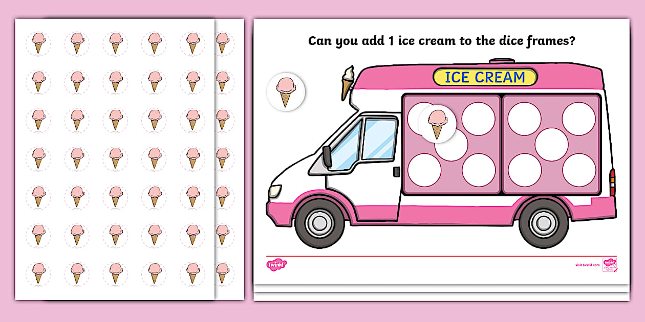 👉 Ice Cream Dice Frames Activity | Representing Numbers to 10