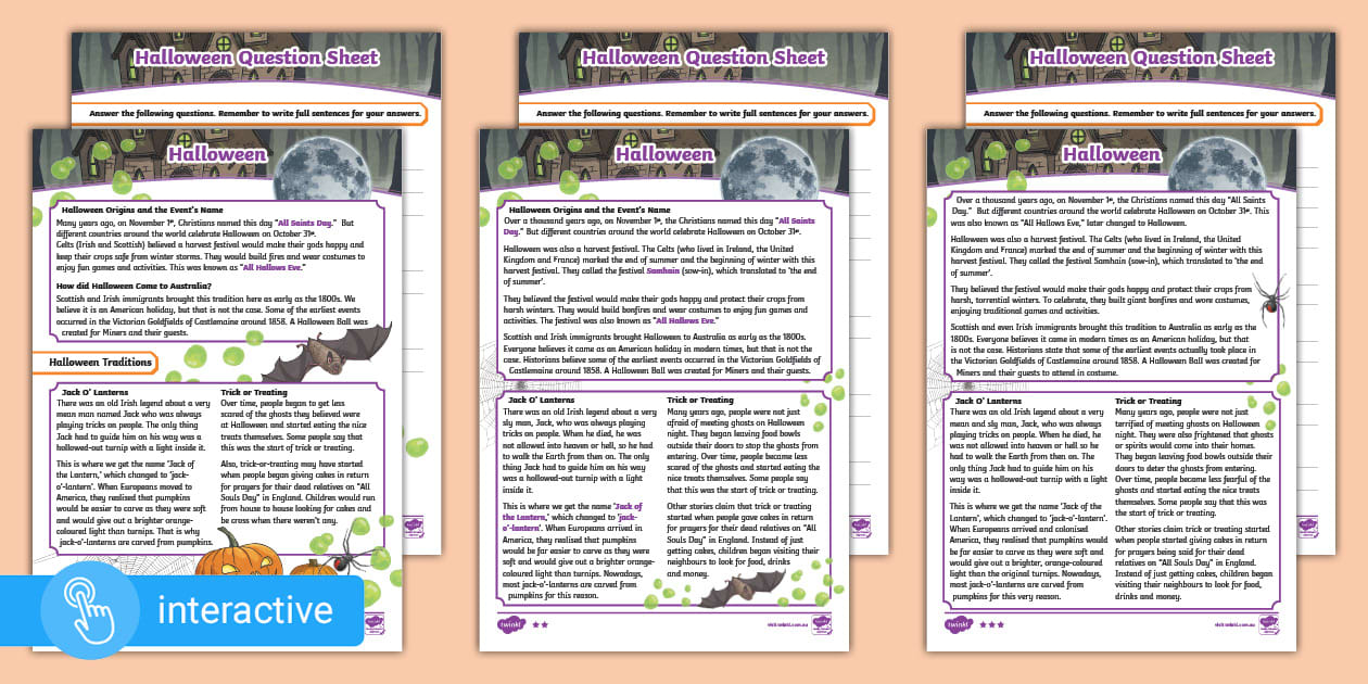 Halloween Differentiated Fact File (teacher made) - Twinkl