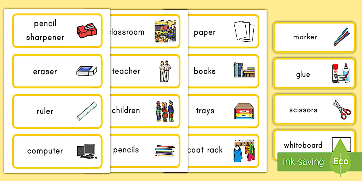Classroom Word Cards