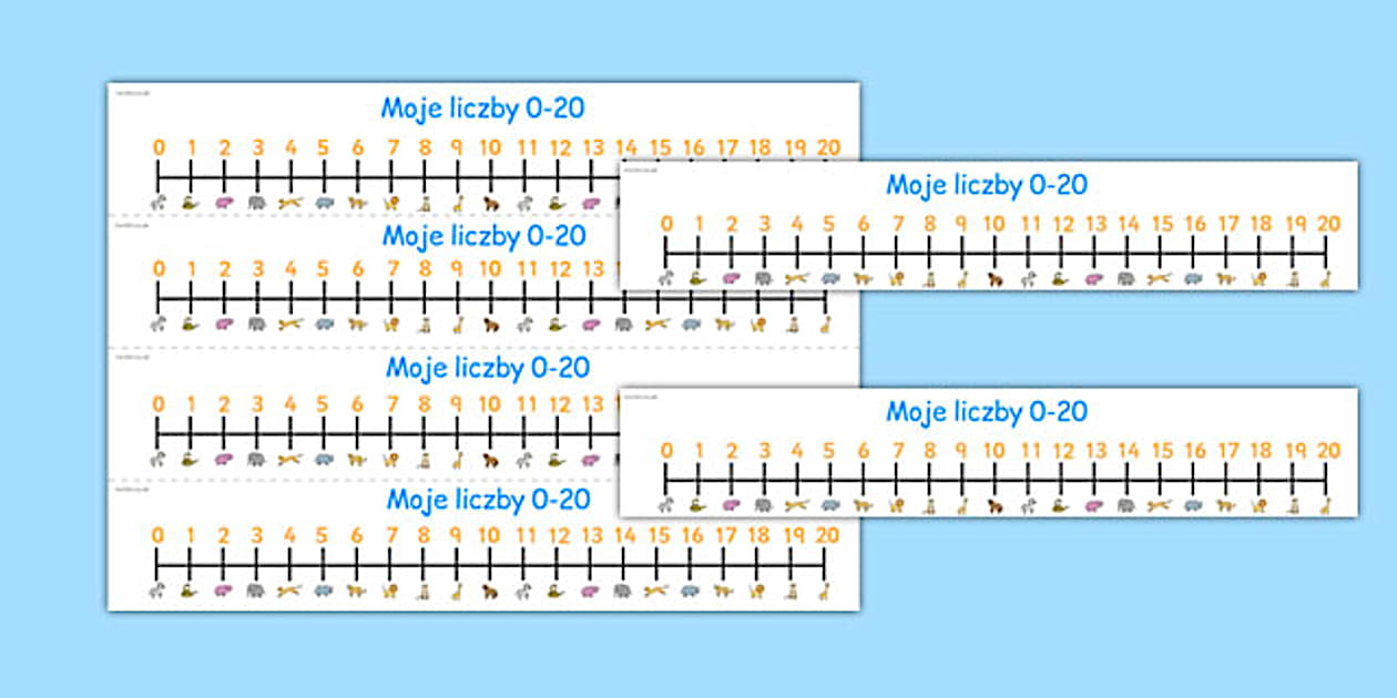 Moje liczby 0-20 Safari po polsku - Twinkl