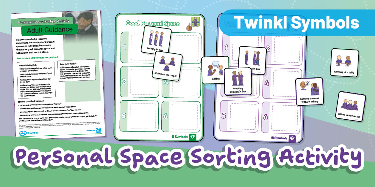 Twinkl Symbols: Personal Space Sorting Activity