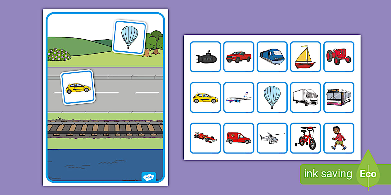 Transport EYLF Sorting Activity for Children (teacher made)
