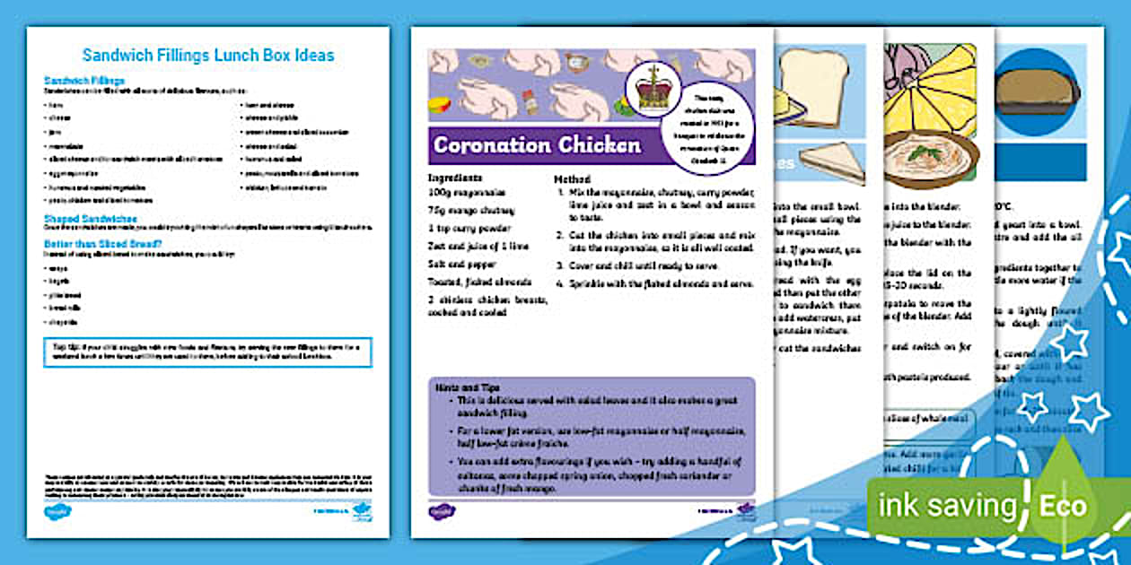 Sandwich Filling Ideas - Lunch Box Ideas - Twinkl