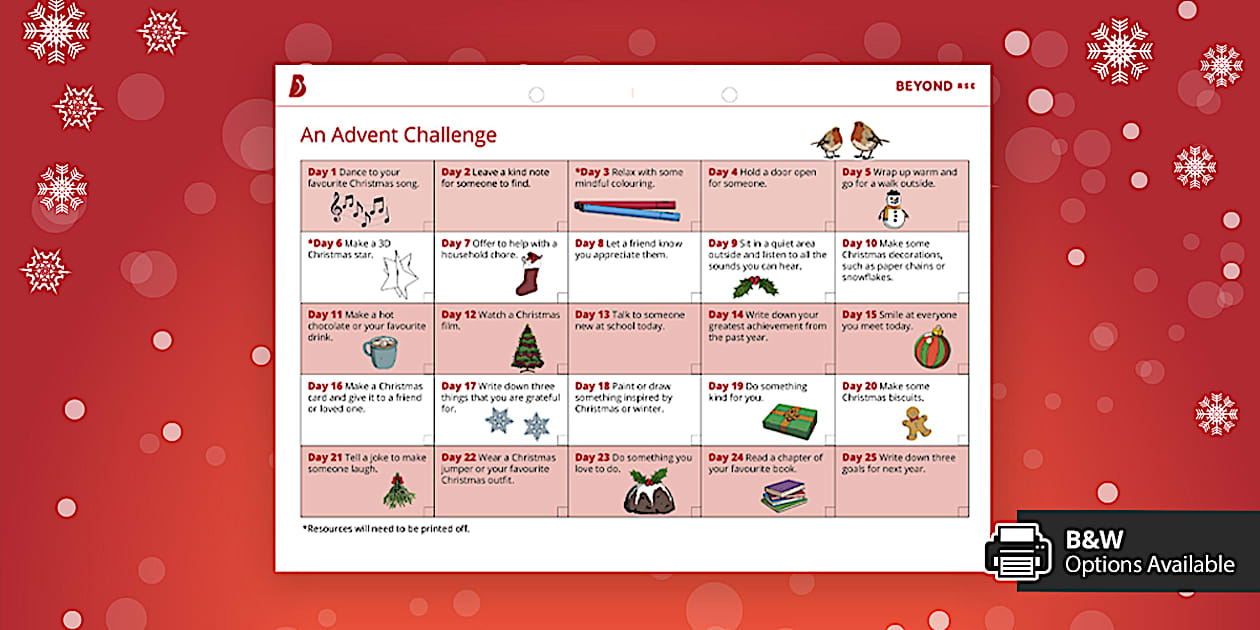 Advent Challenge | Beyond (teacher made) - Twinkl