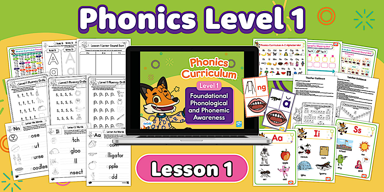 FREE Phonics Curriculum Level 1 Lesson 1 Pack