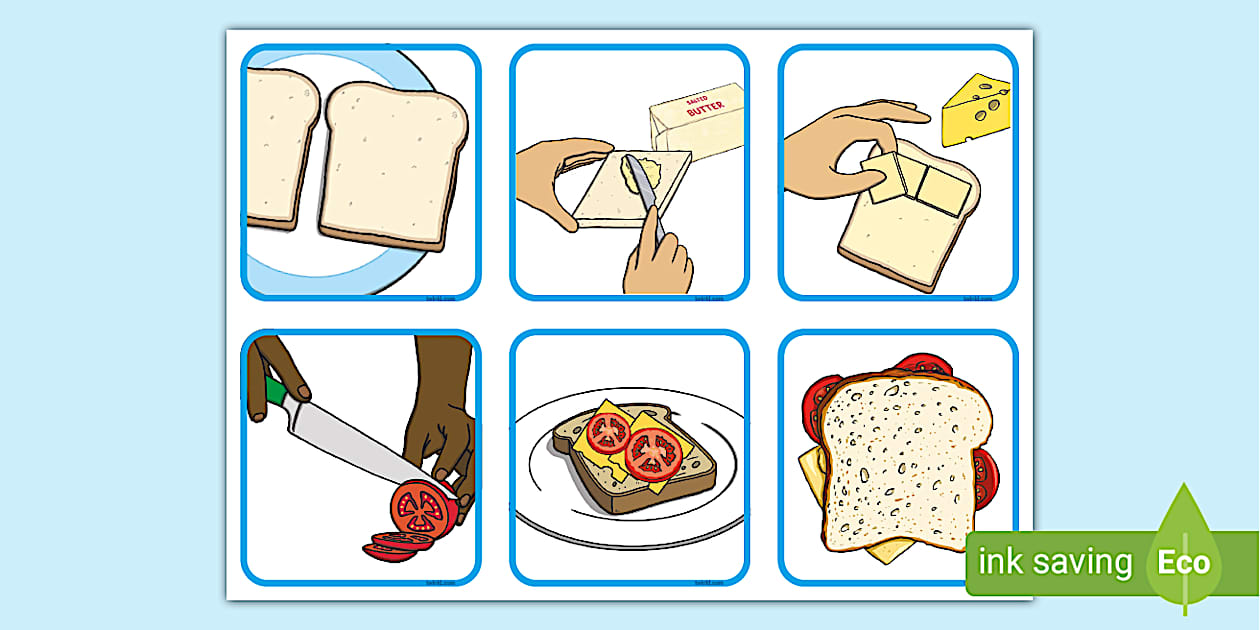 6 Step Sequencing Cards Making a Sandwich (teacher made)