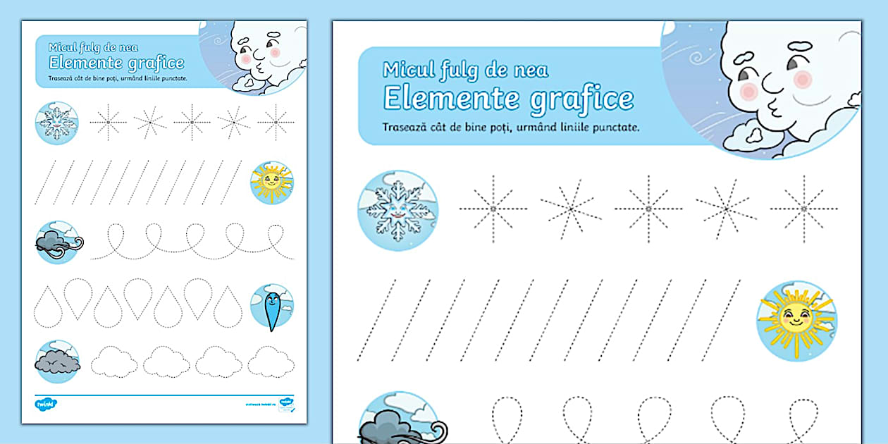 Micul fulg de nea – Fișe cu elemente grafice - Twinkl