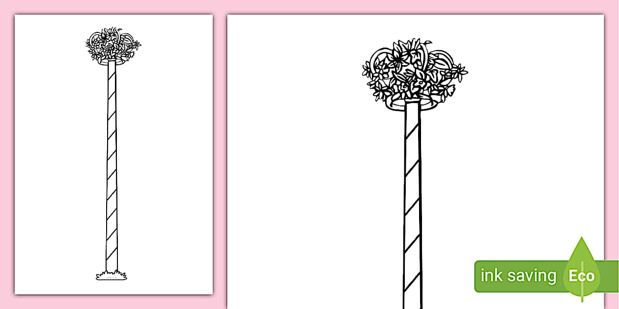 Maypole without Ribbons Colouring Sheet (teacher made)