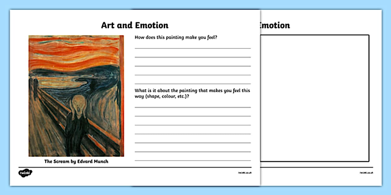 Art and Emotion Worksheet / Worksheet, worksheet - Twinkl