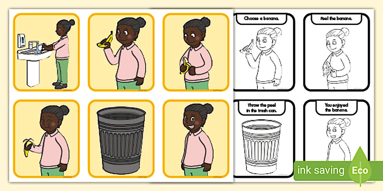 Eating a Banana Multi-Step Sequencing Cards (teacher made)