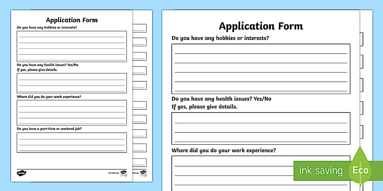 Job Application Personal Details Editable Proforma - SEN