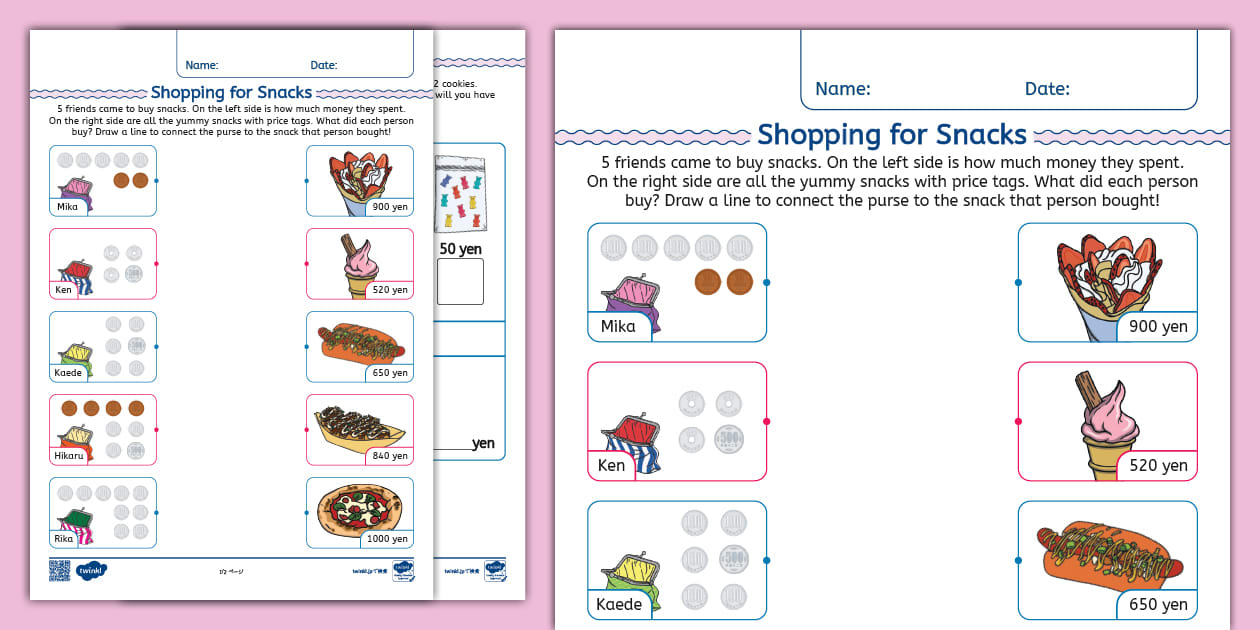 ~Snack Shopping~ Fun and Easy Money Counting - Twinkl