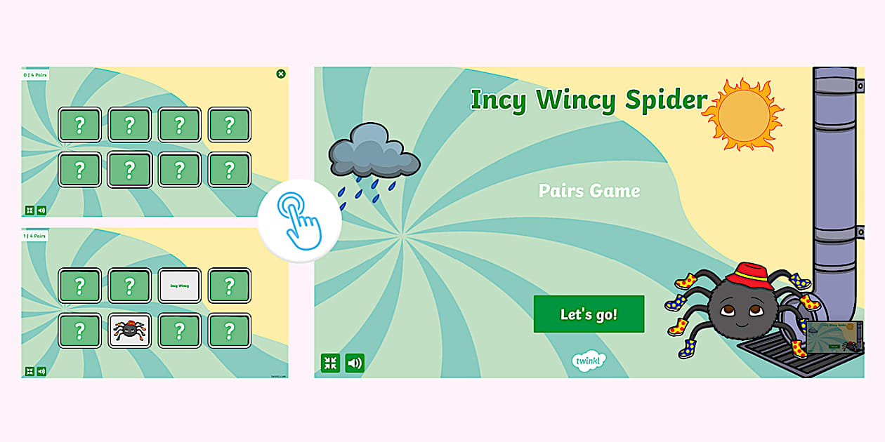 Incy Wincy Spider Interactive Pairs Game (Teacher-Made)