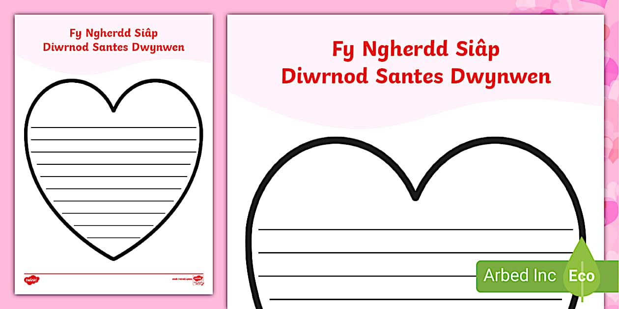 Welsh Valentine Poem Template - St Dwynwen’s Day - Twinkl