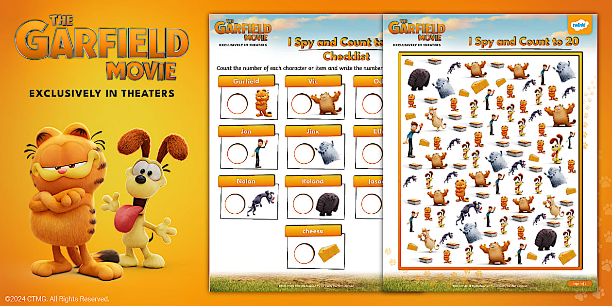 FREE! - Garfield: I Spy and Count to 20 Activity - Twinkl